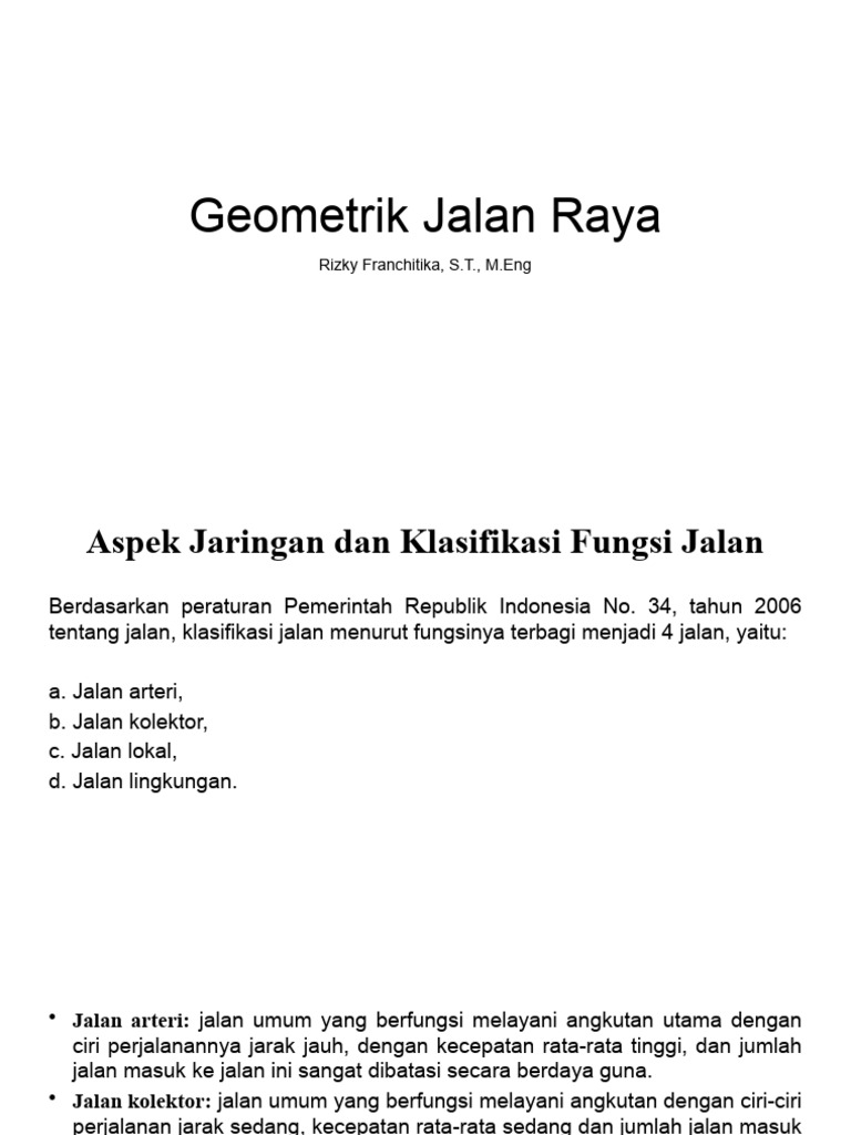 Materi Geometrik Jalan Raya | PDF