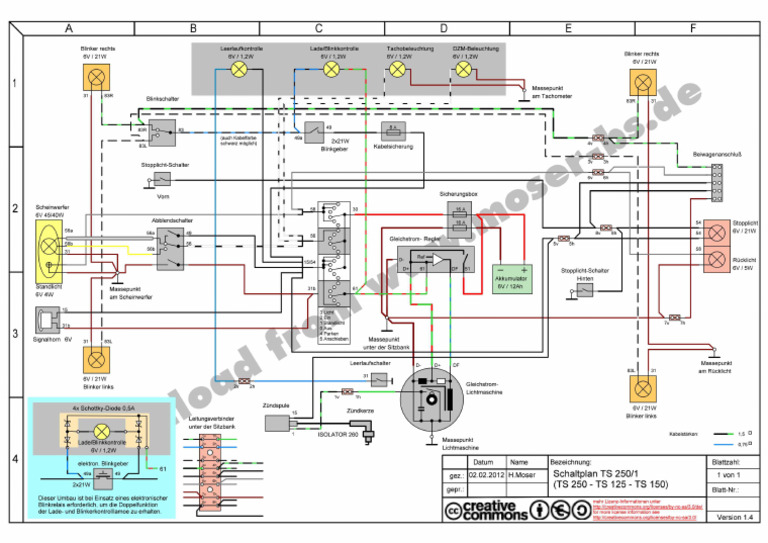 MZ TS 150 Schaltplan | PDF