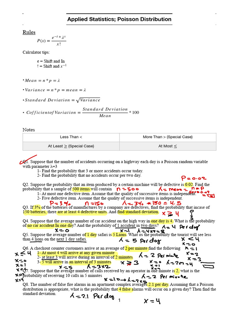 STS301 Poisson Distribution | PDF | Poisson Distribution | Teaching ...