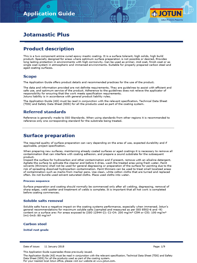 Jotun Jotamastic Plus - Aluminium Application Guide | PDF | Abrasive ...