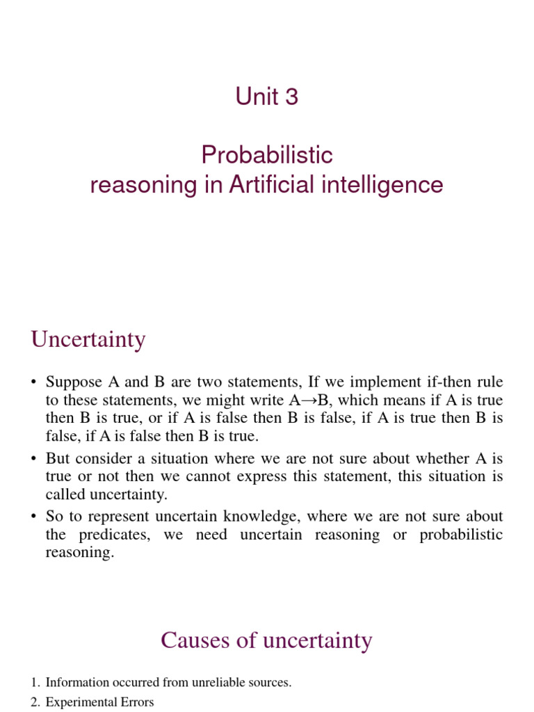 Probabilistic Reasoning in AI | PDF | Bayesian Network | Bayesian Inference