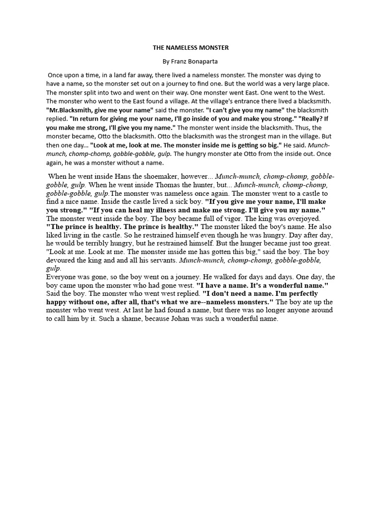 The Nameless Monster | PDF