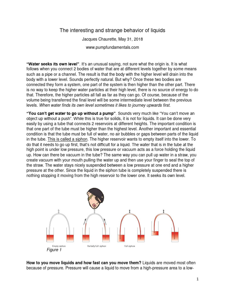 The Strange Behavior of Liquids | PDF | Pump | Pressure