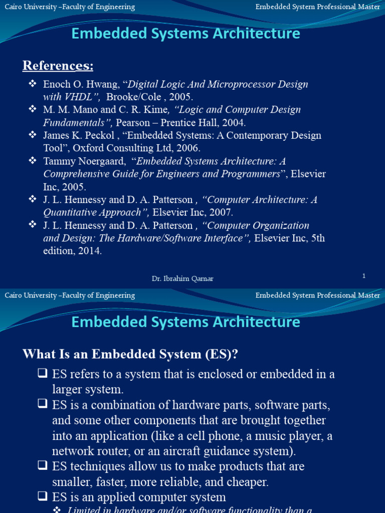 1-Embedded Systems Architecture | PDF | Embedded System | Software