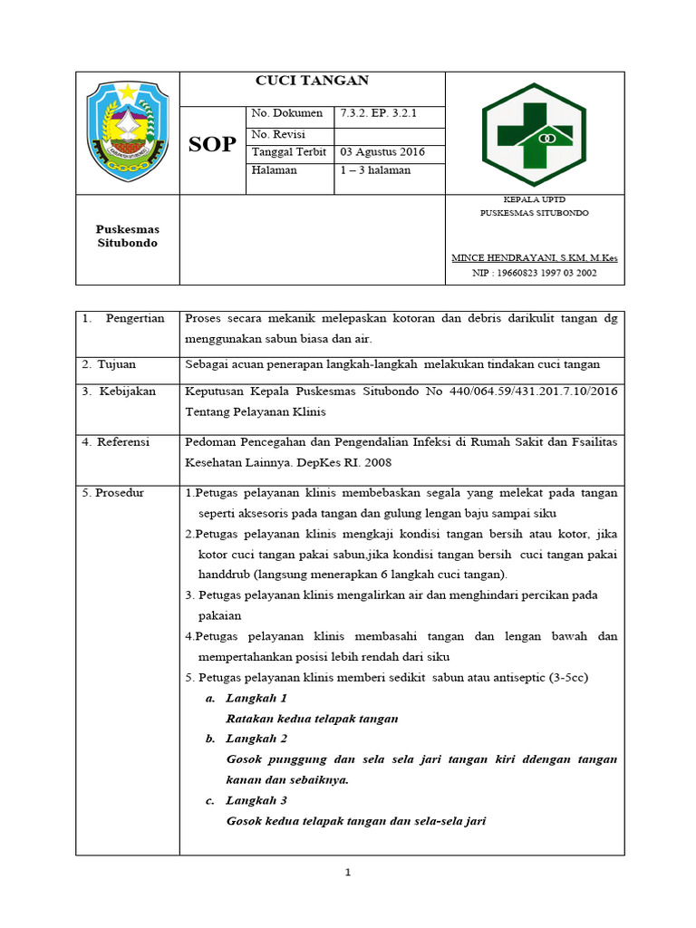 1.SOP Cuci Tangan | PDF