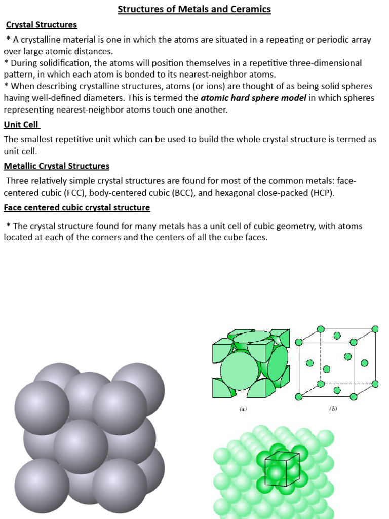 Structure of Metals | PDF | Crystal Structure | Crystal
