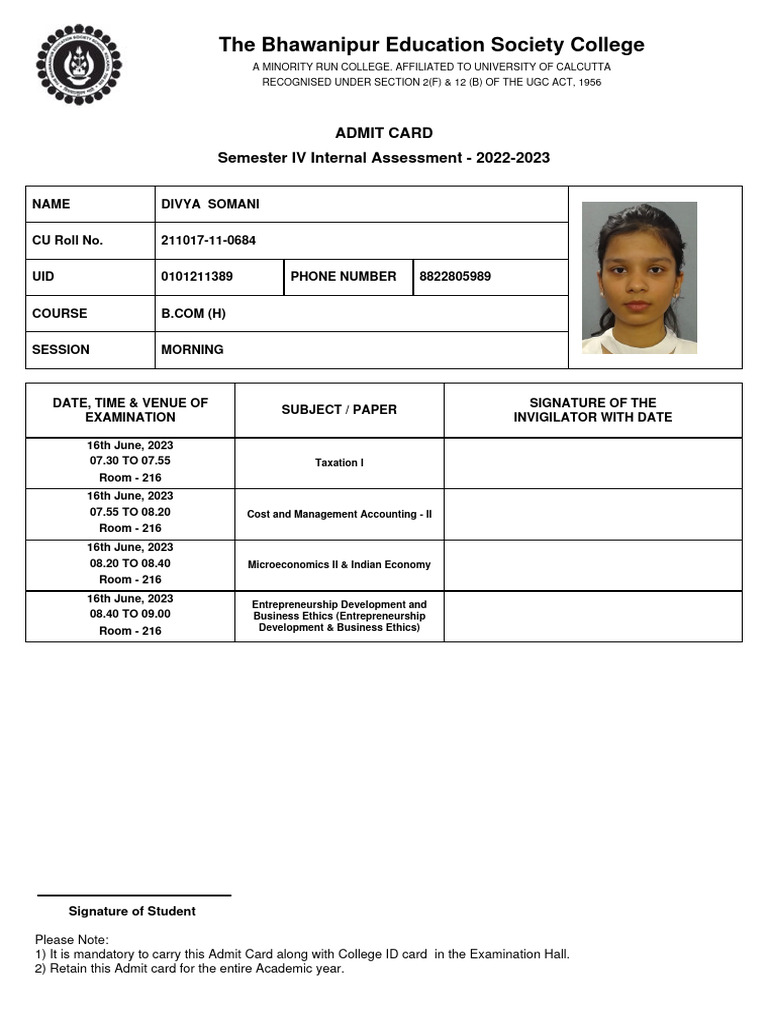 AdmitCard 0101211389.lalit | PDF