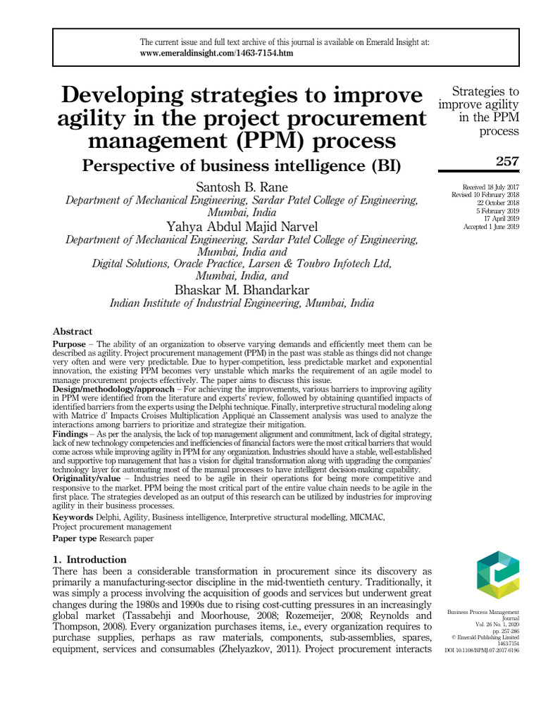 Agile Strategies for Project Procurement | PDF | Procurement | Business Intelligence