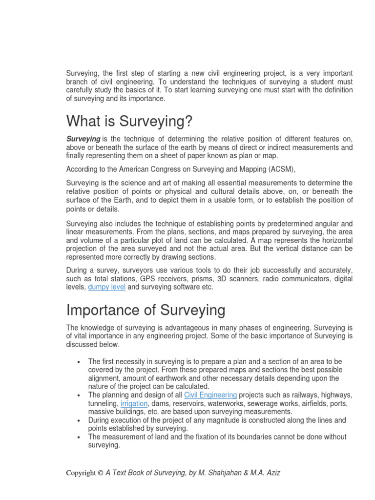 Lecture1 Surveying Fundamentals | PDF | Surveying | Metrology
