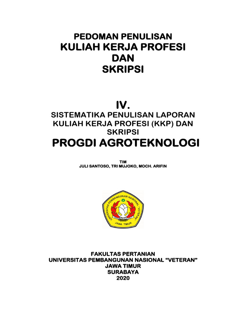 Pedoman Penulisan KKP Dan Skripsi | PDF
