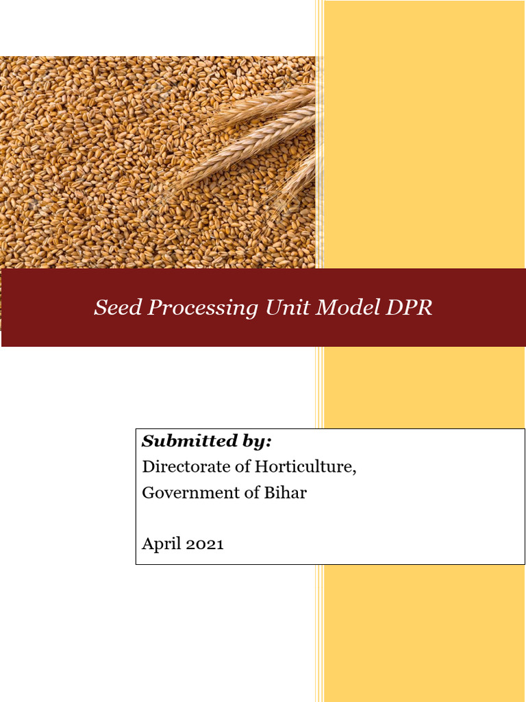 Seed Processing DPR | PDF | Depreciation | Seed