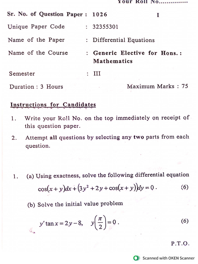 QP (Old Syllabus) - 1 | PDF