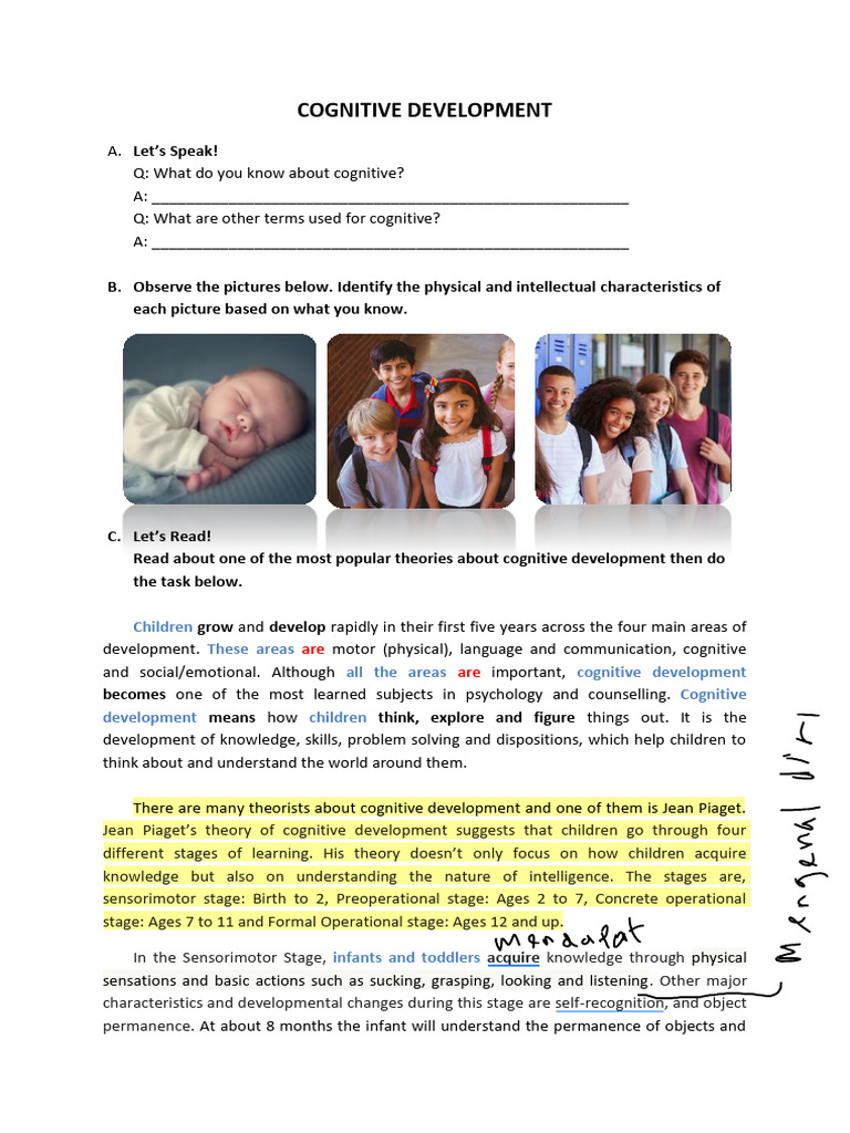 Cognitive Development | PDF | Cognitive Development | Cognition