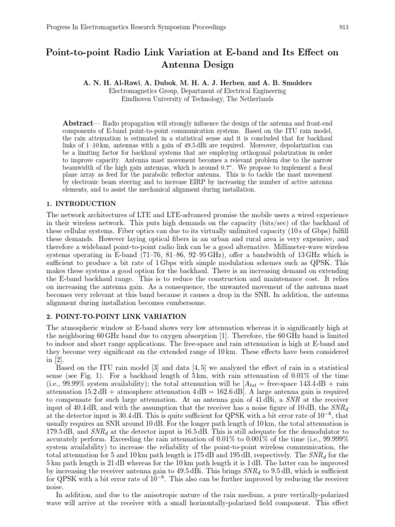 Point To Point Radio Link Variation at E | PDF | Antenna (Radio ...