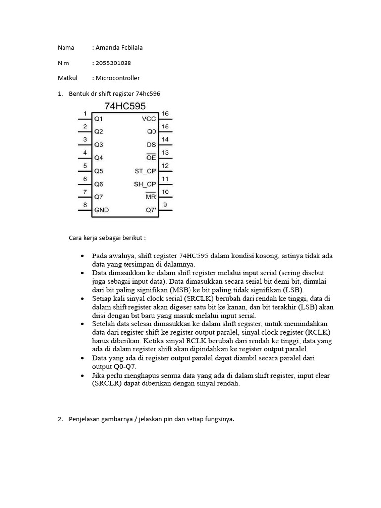 Register 74 HC 595 | PDF
