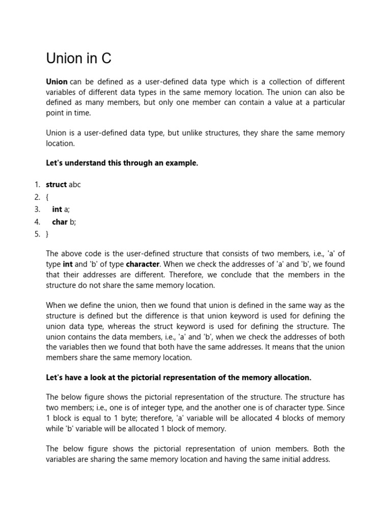 Union L 36,37 | PDF | Pointer (Computer Programming) | Data Type