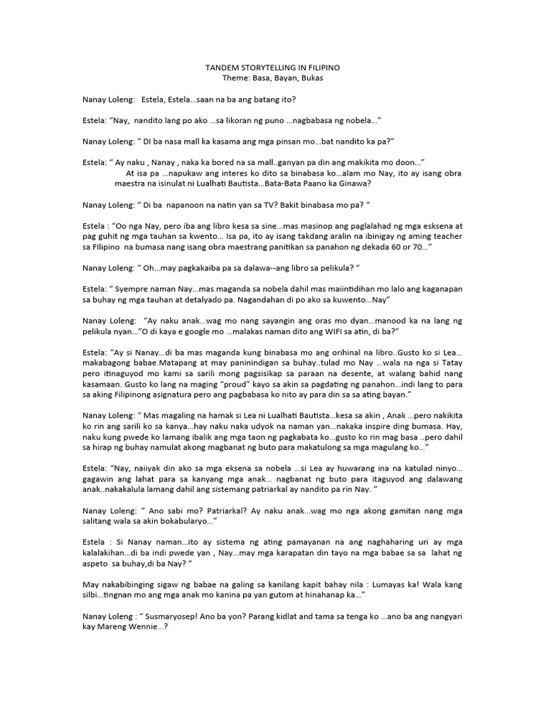 Storytelling 4 (FILIPINO) | PDF