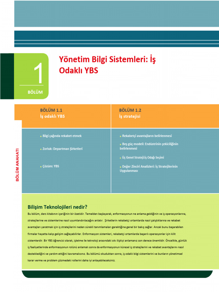 YBS-1 Bölüm | PDF