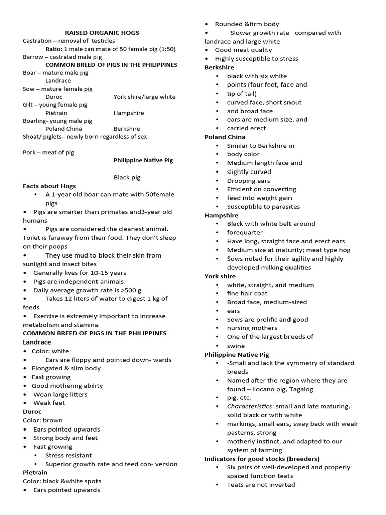 Word RAISED ORGANIC HOGS | PDF | Pig | Flour