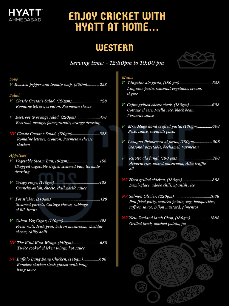 Hyatt Ahmedabad Home Delivery Menu English | PDF | Sauce | Asian Cuisine