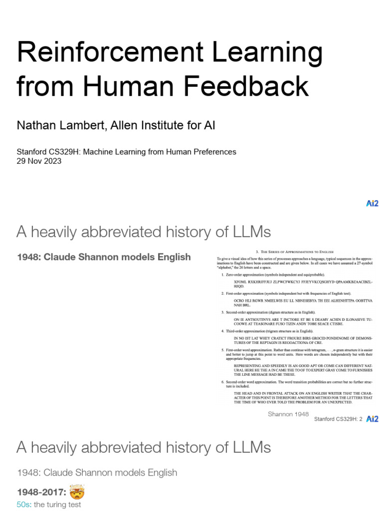 Reinforcement Learning From Human Feedback | PDF | Utility ...