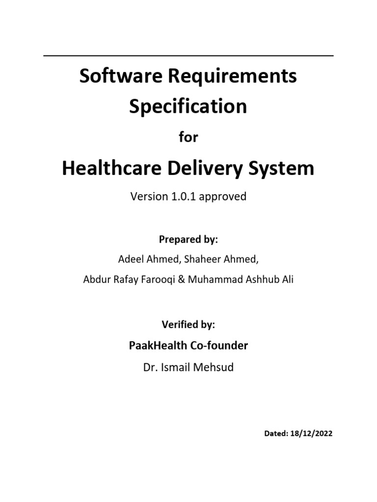 SRS PaakHealth Group5 | PDF | Mobile App | Android (Operating System)