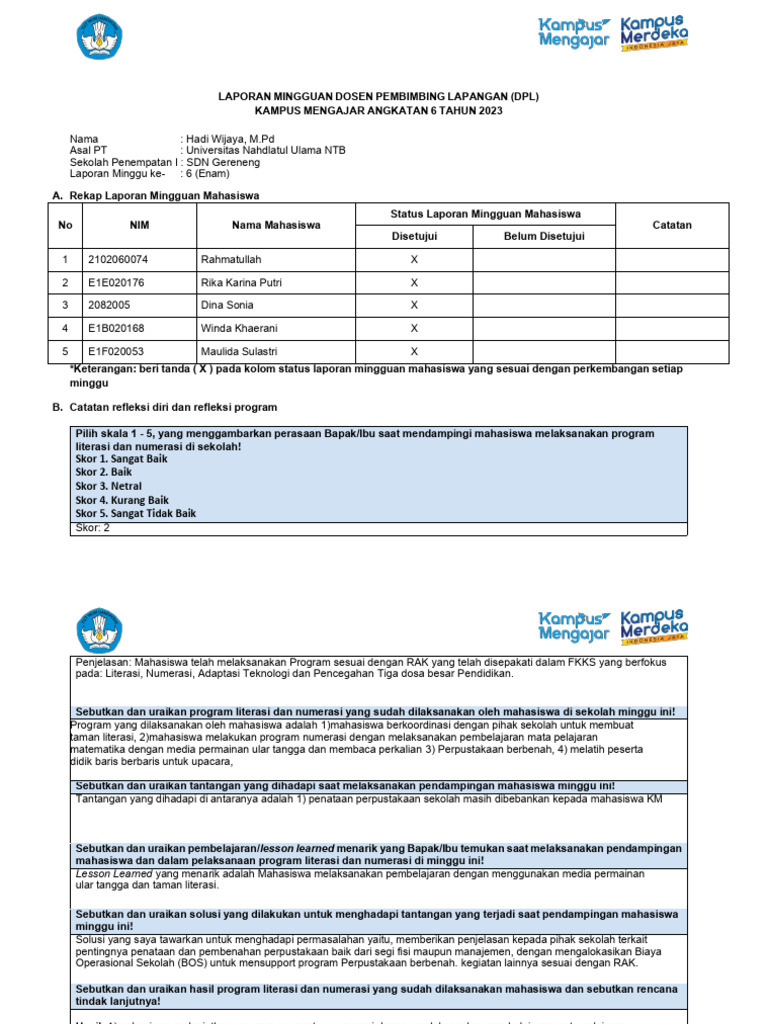 Laporan - Mingguan6 - DPL | PDF