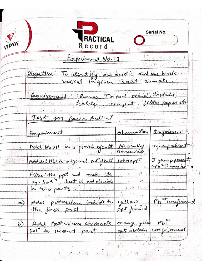 Chemistry Practical Class 12 by Akshansh Aman | PDF