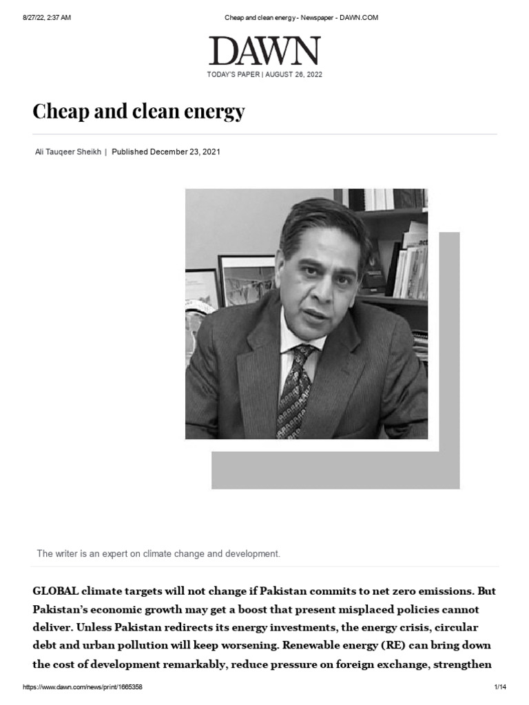 Cheap and Clean Energy - Newspaper | PDF