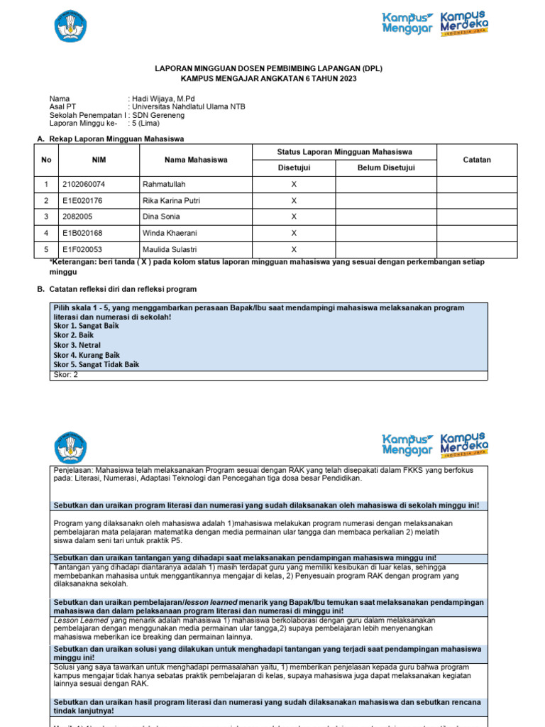 Laporan - Mingguan5 - DPL | PDF