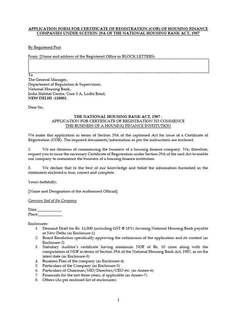 Revised-application-for-CoR For HFC | PDF | Banks | Book Value