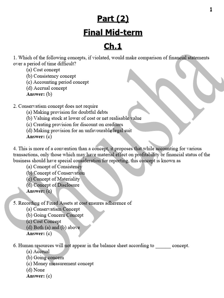 FMI Final Mid-Term Part | PDF