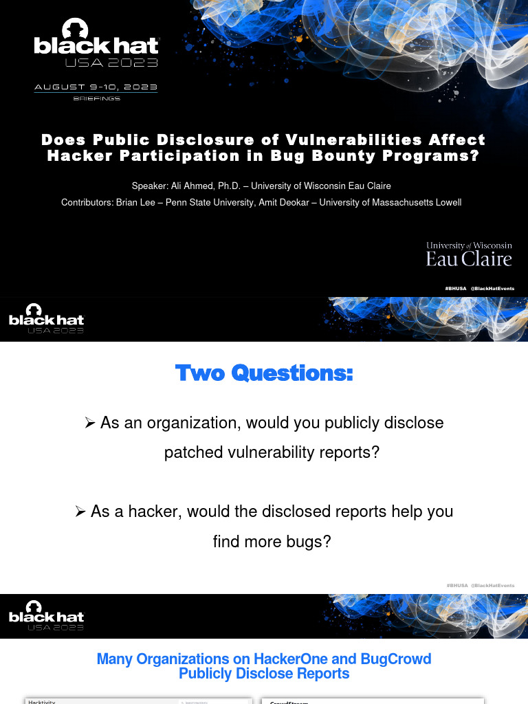 Impact of Vulnerability Disclosure on Bug Bounty Success | PDF | Vulnerability (Computing ...