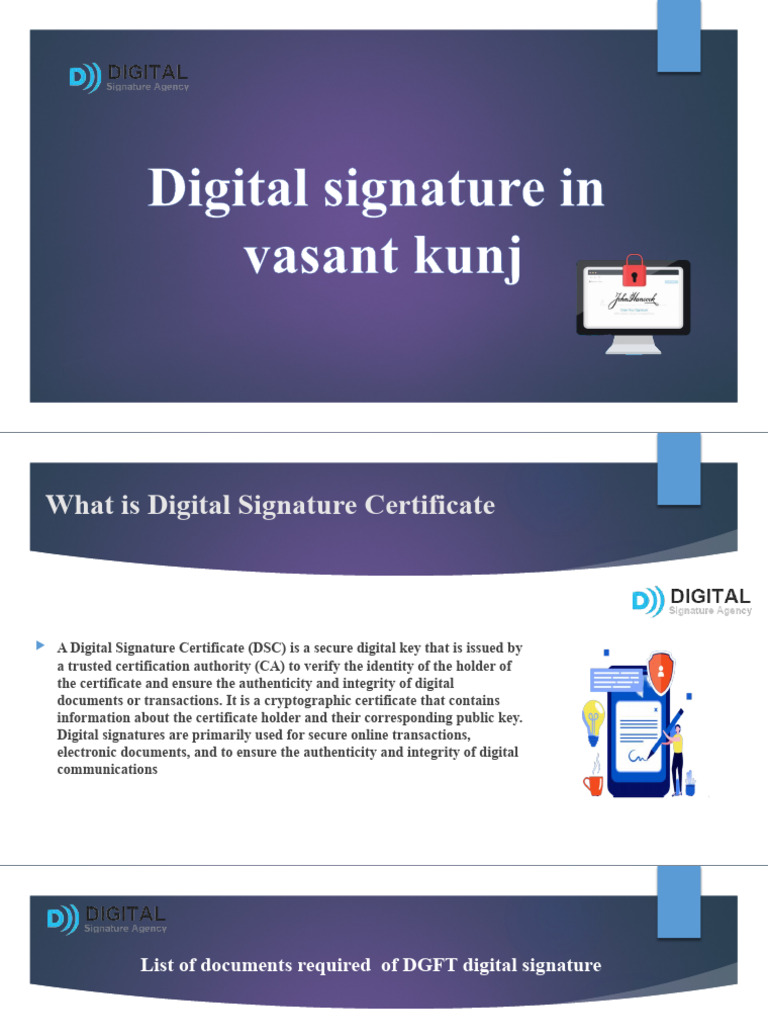 Digital Signature in Vasant Kunj | PDF