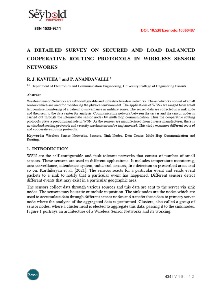 A Detailed Survey On Secured and Load Balanced Cooperative Routing ...