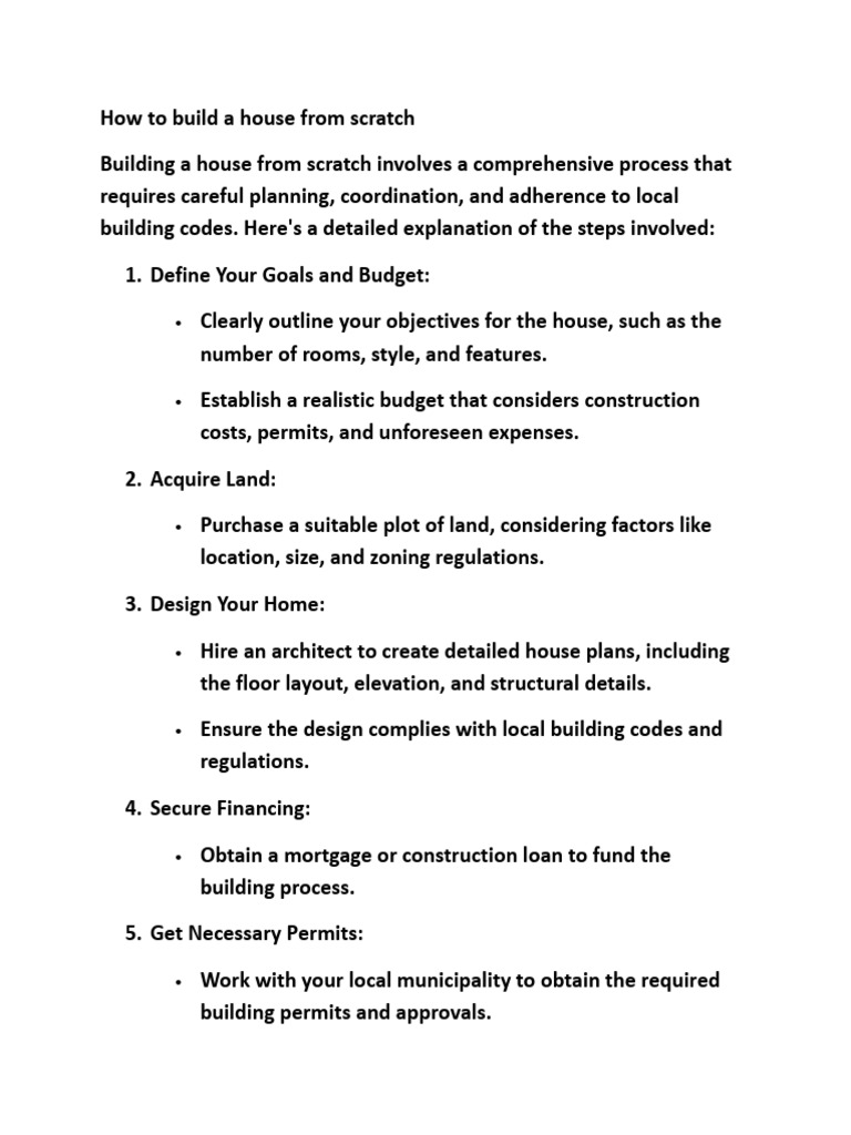 How To Build A House From Scratch | PDF