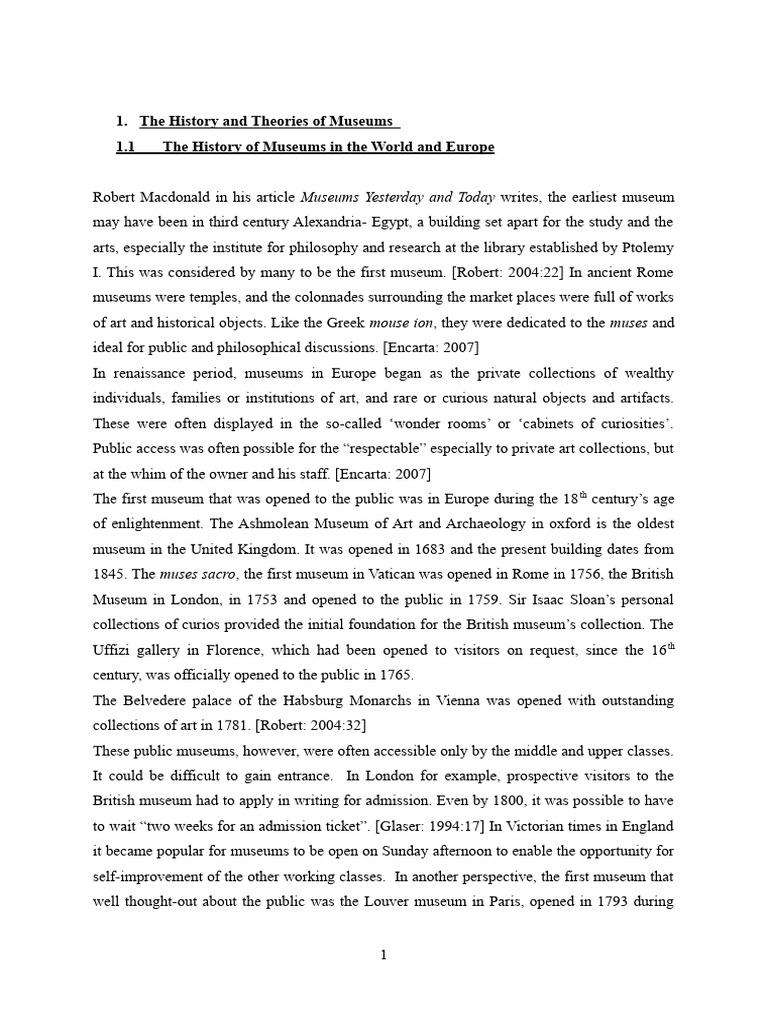 History and Theory of Museums | PDF | Museum | Representation (Arts)