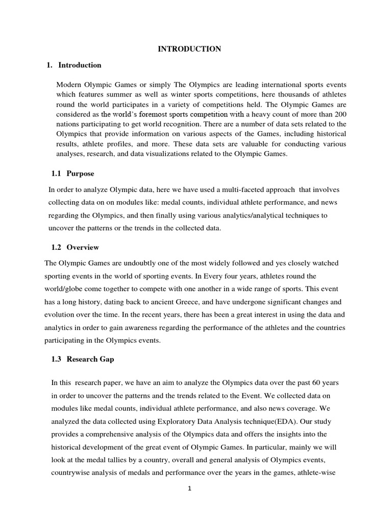 Olympic Data Minor Project 5th Sem | PDF | Visualization (Graphics ...