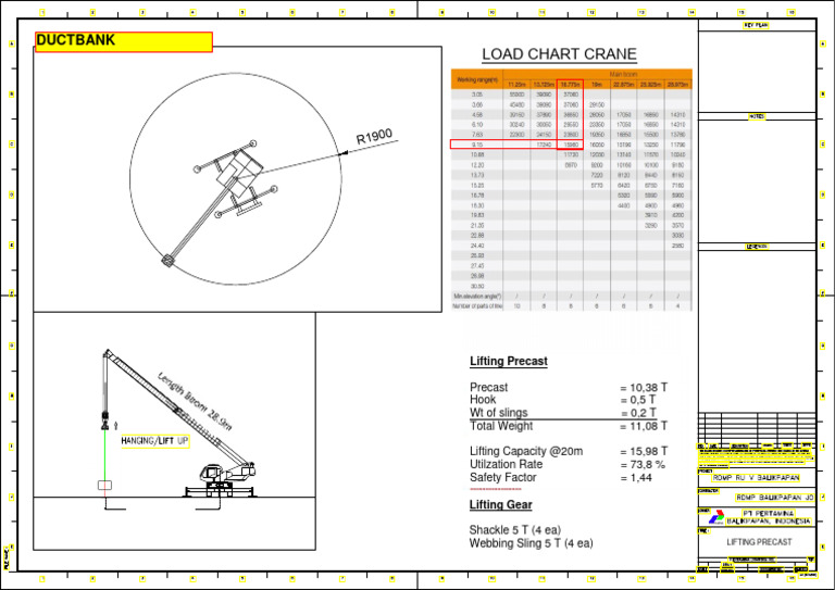 Lifting Plan Crane 55t Sany Precast IDB-332003 | Download Free PDF ...