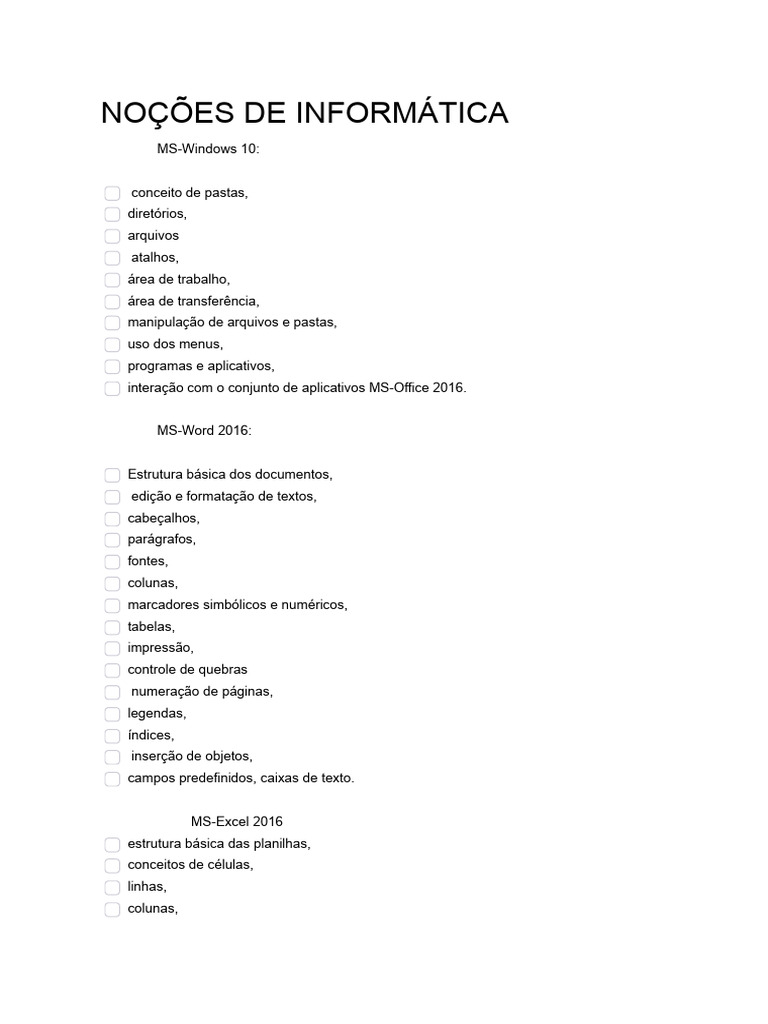 Checklist Informatica Pdf 