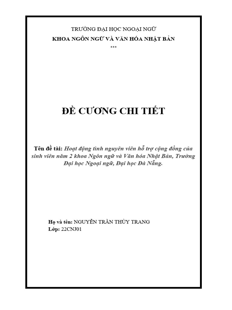 De Cuong Chi Tiet - Mau | PDF