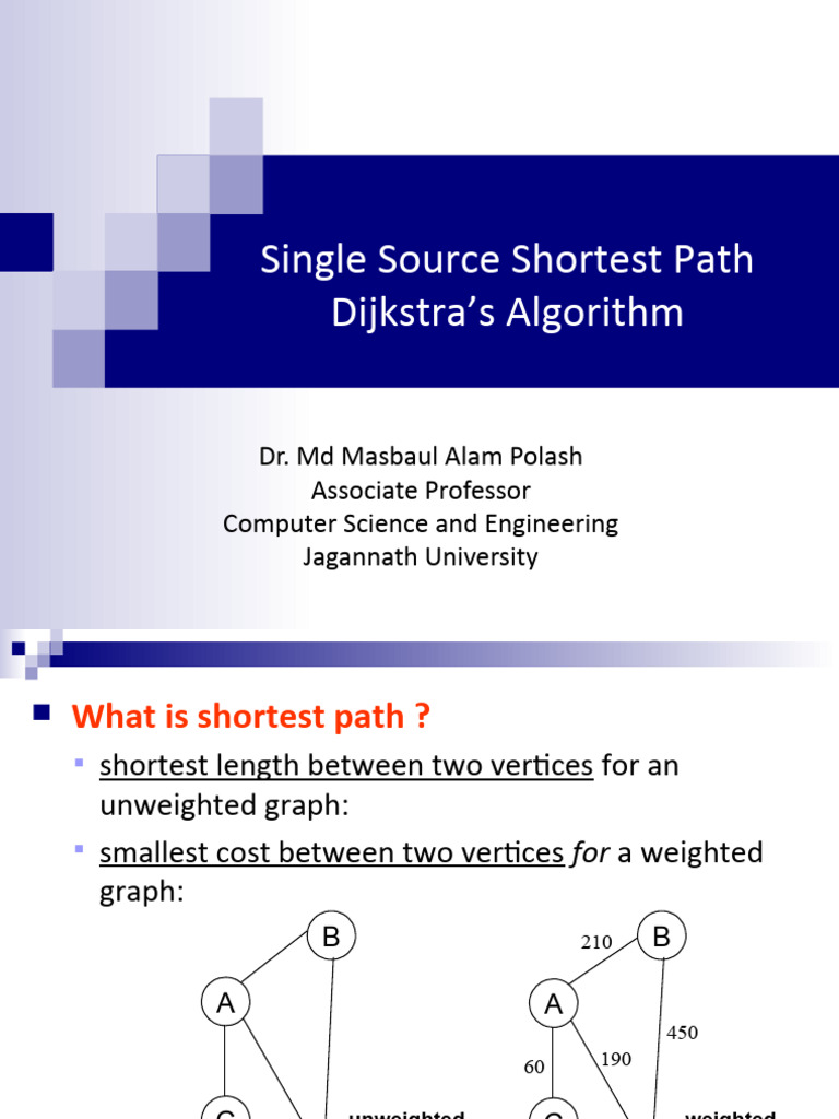 Lecture 04 Dijkstra | PDF | Mathematical Concepts | Applied Mathematics Lecture 04 Dijkstra | PDF | Mathematical Concepts | Applied Mathematics