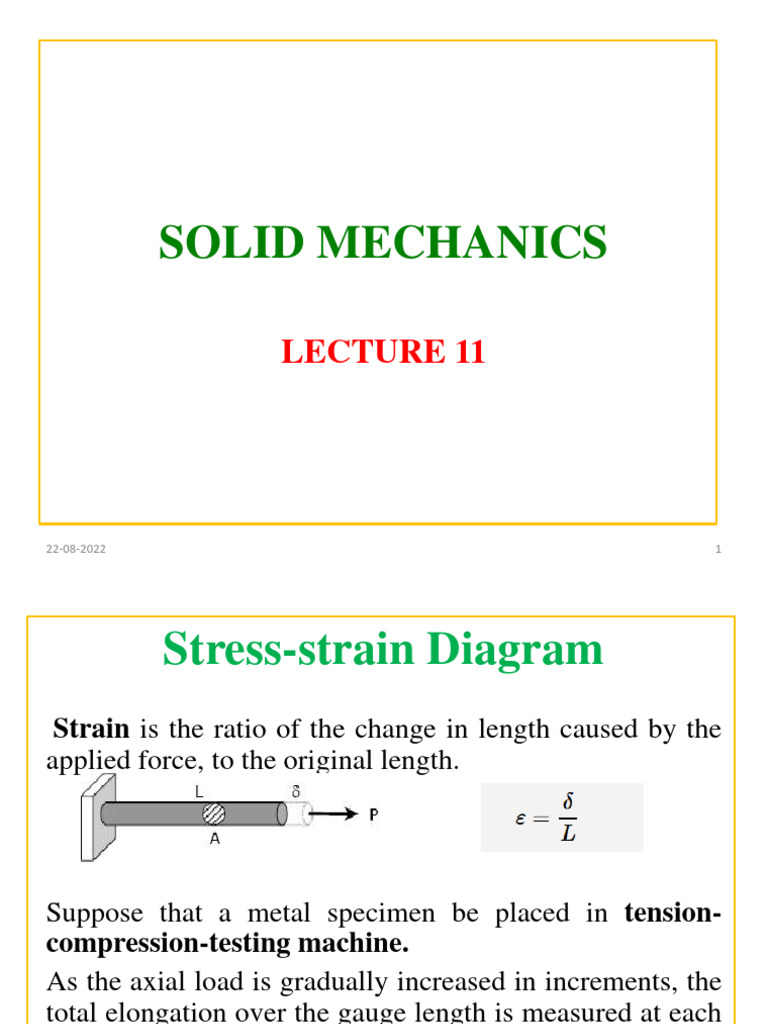 Stress-Strain Analysis in Solid Mechanics | PDF | Strength Of Materials ...