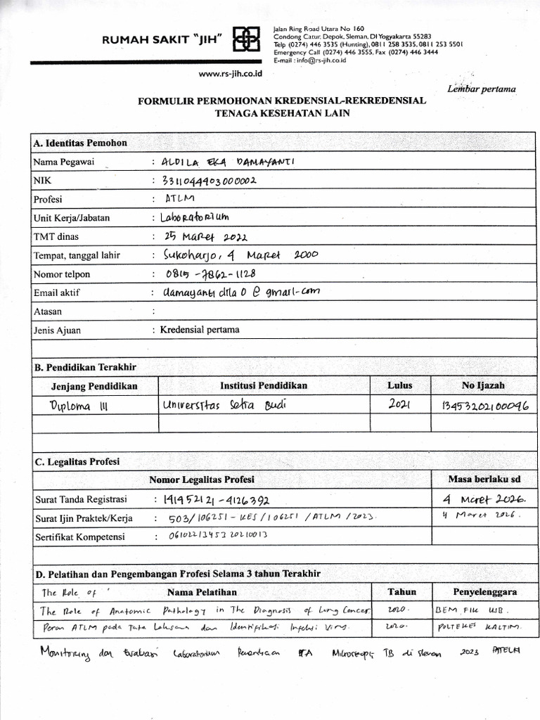 RKK Adila Eka Damayanti, A.Md - Kes - ATLM | PDF