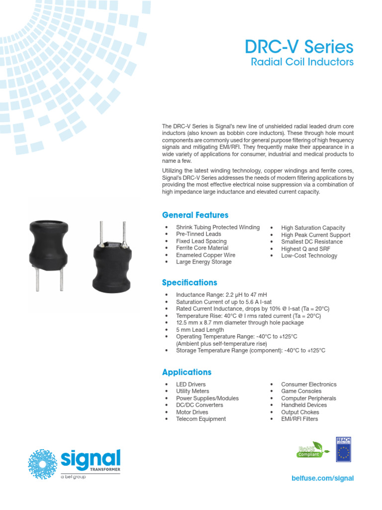 DRC-V+Series+Datasheet | PDF | Inductor | Electronic Engineering