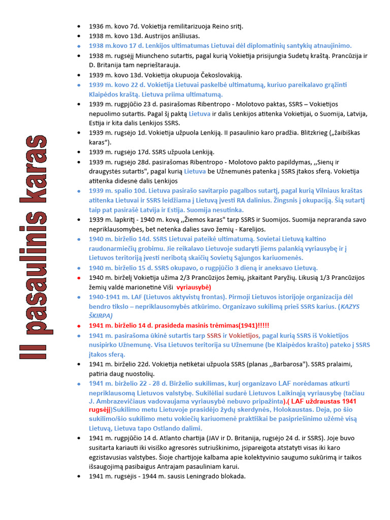 Pasaulinio Karo Datos | PDF