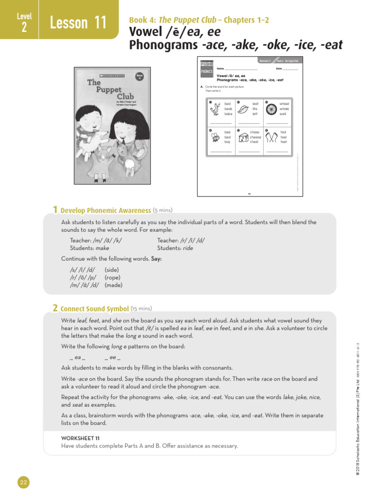 L2 Phonics Lesson 11 Lesson Plan Wksheet | PDF | Phonics | Phoneme