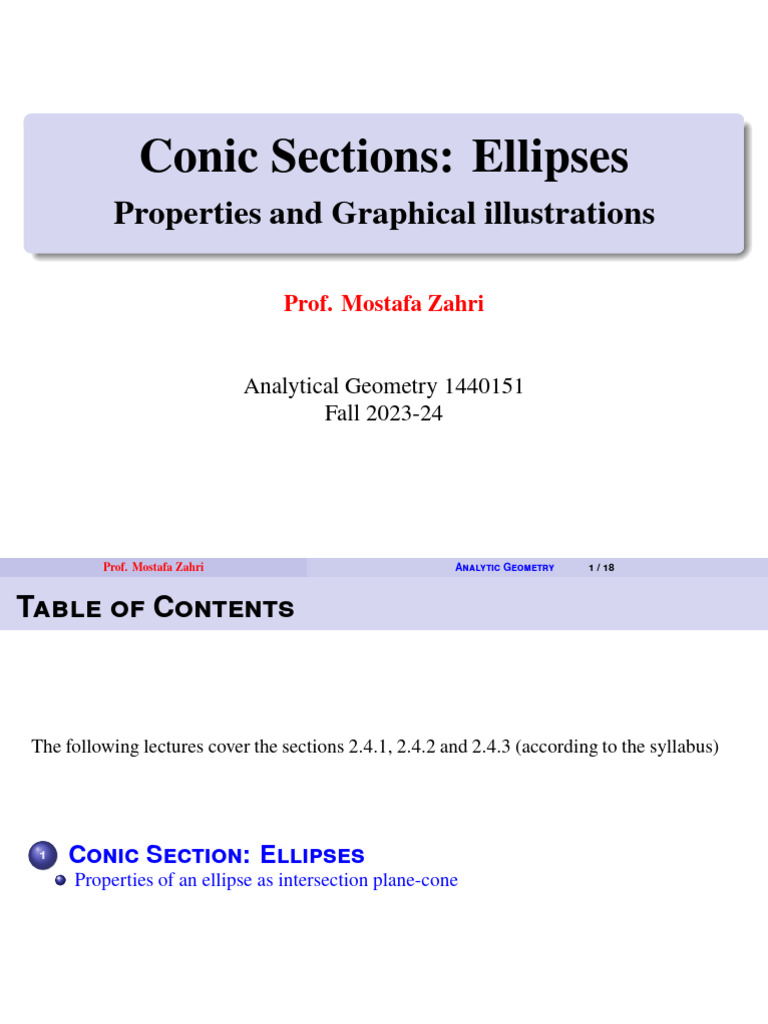 Conic Sections Ellipse L | Download Free PDF | Ellipse | Euclid
