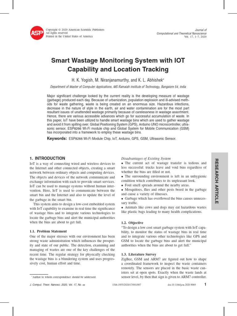 Smart-Garbage Using IoT | PDF