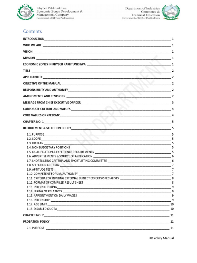 Kpezdmc HR Policy Manual (Amended On 9th February 22 Final (Vol 5) ) | PDF | Recruitment ...